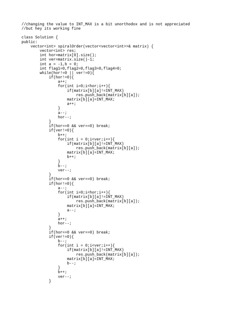 54. Spiral Matrix | PDF