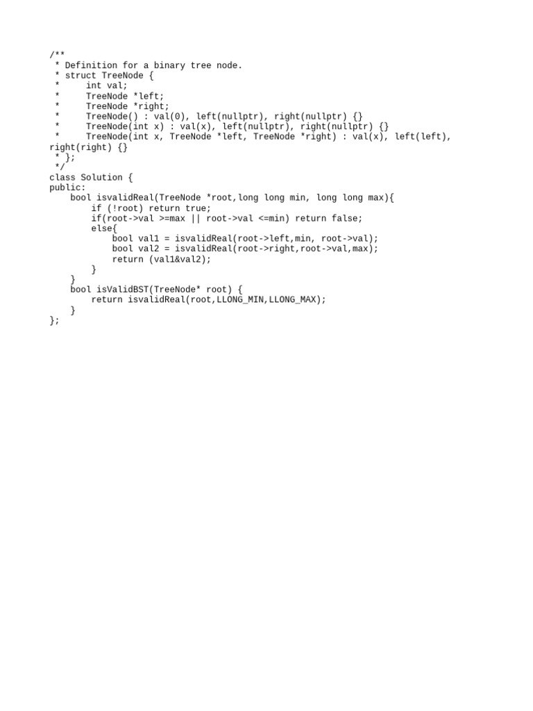 Validate Binary Search Tree Algorithm | PDF