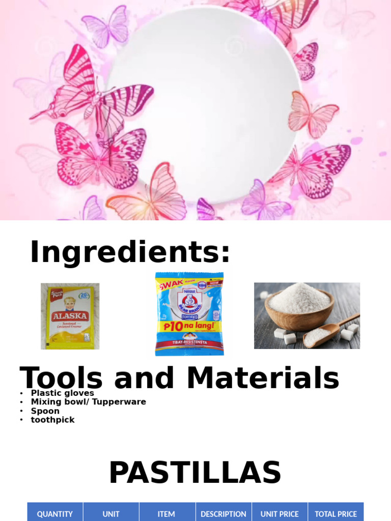 Pastillas Recipe Ingredients List | PDF