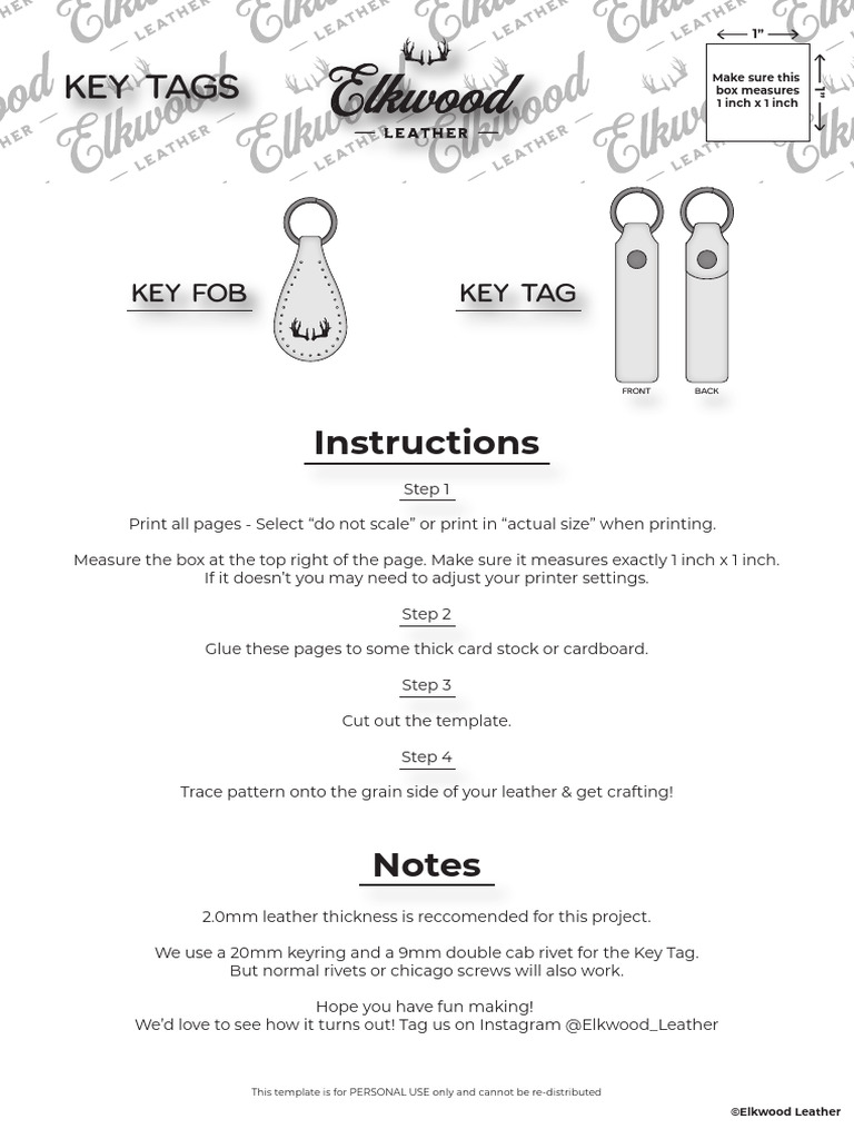Elkwood Leather - Keytags Template A4 Paper | PDF | Printing | Office ...