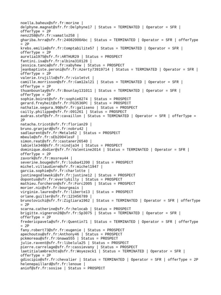 SFR Account Status: Terminated vs Prospect | PDF
