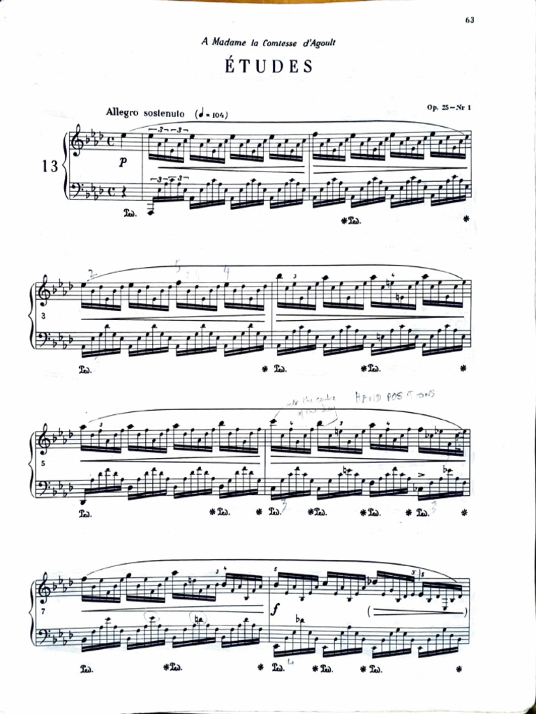 Chopin, Etude Op. 25 No. 1 | PDF
