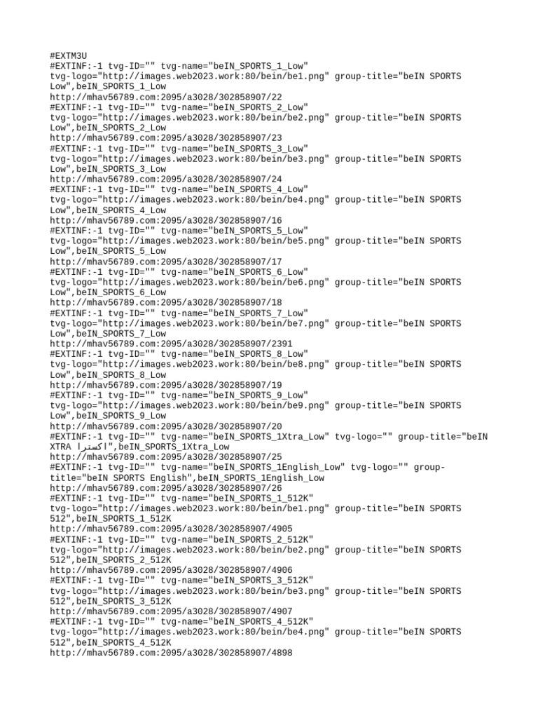 beIN SPORTS IPTV Channel List | PDF | Television Network | Children's ...