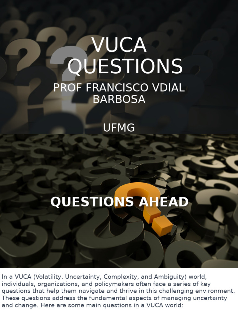 Vuca - PPTX Questions - 14.10.2024 | PDF | Innovation | Psychological Resilience