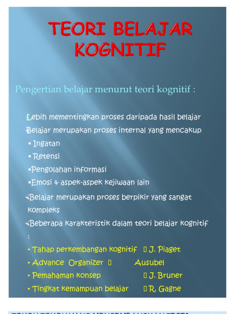 Teori Belajar Kognitivisme | PDF
