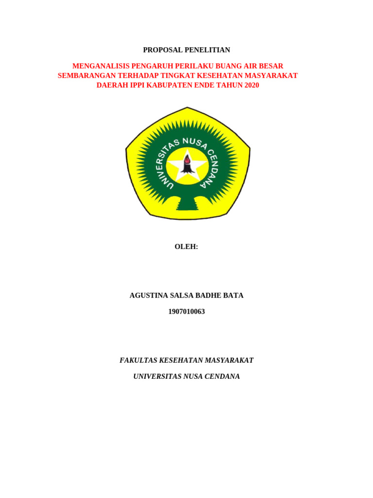 Proposal Penelitian - Agustina Salsa Badhe Bata-1907010063 | PDF
