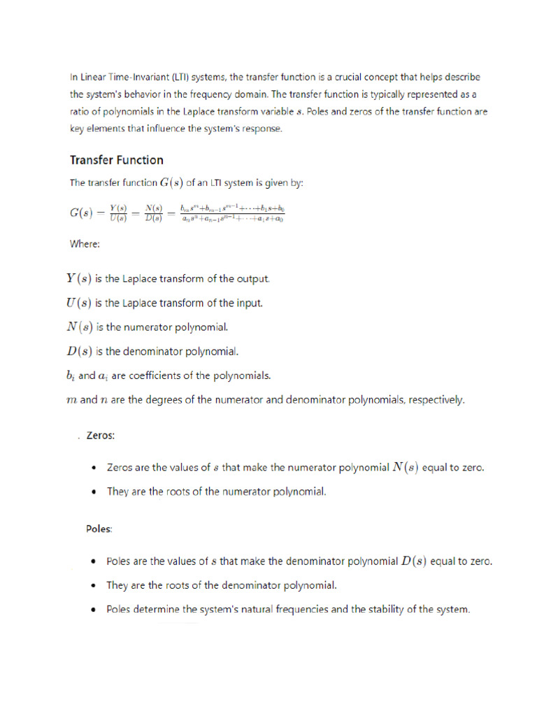 5-Transfer Func (Details), Time Constant, Poles and Zeros-22!07!2024 | PDF