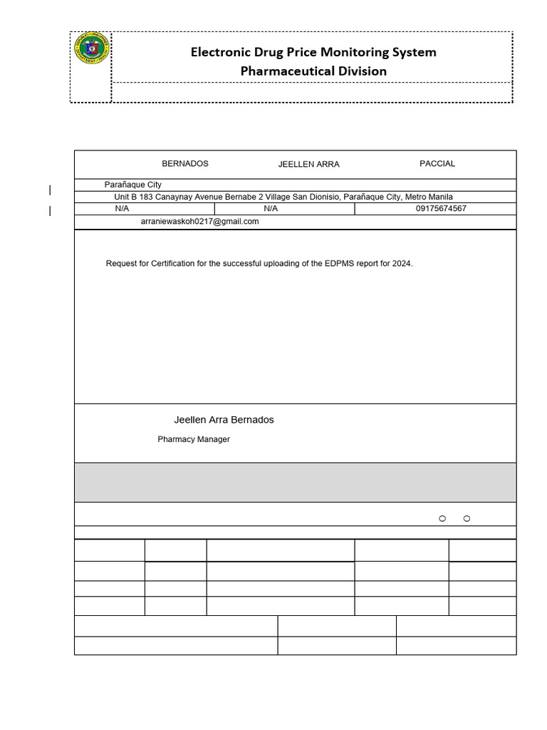 Edpms Service Request Form | PDF