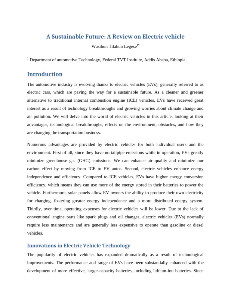 Electric Vehicle | PDF | Electric Vehicle | Electric Car