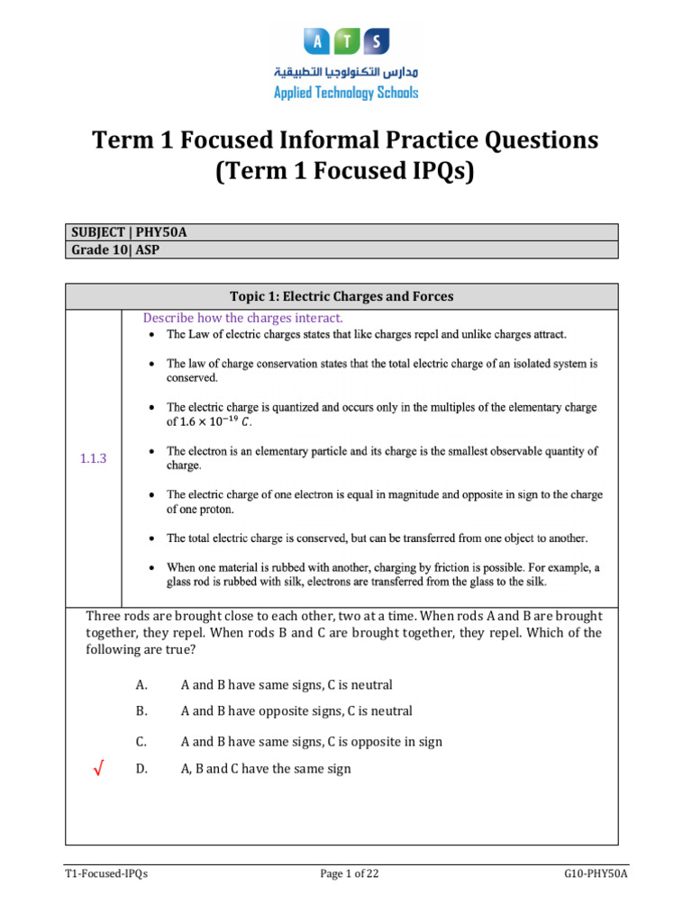 AY2425 T1 PHY50A Focused IPQ AK (Updated) | PDF | Capacitor | Resistor