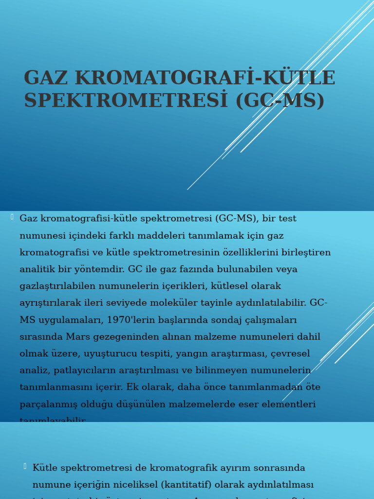 Gaz Kromatografi-Kütle Spektrometresi (GC-MS) | PDF