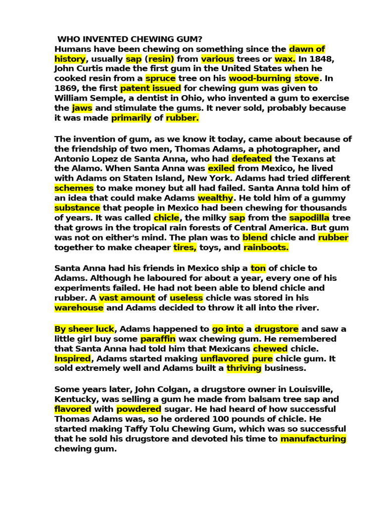 The Origins of Chewing Gum | PDF | Sugar Confectionery