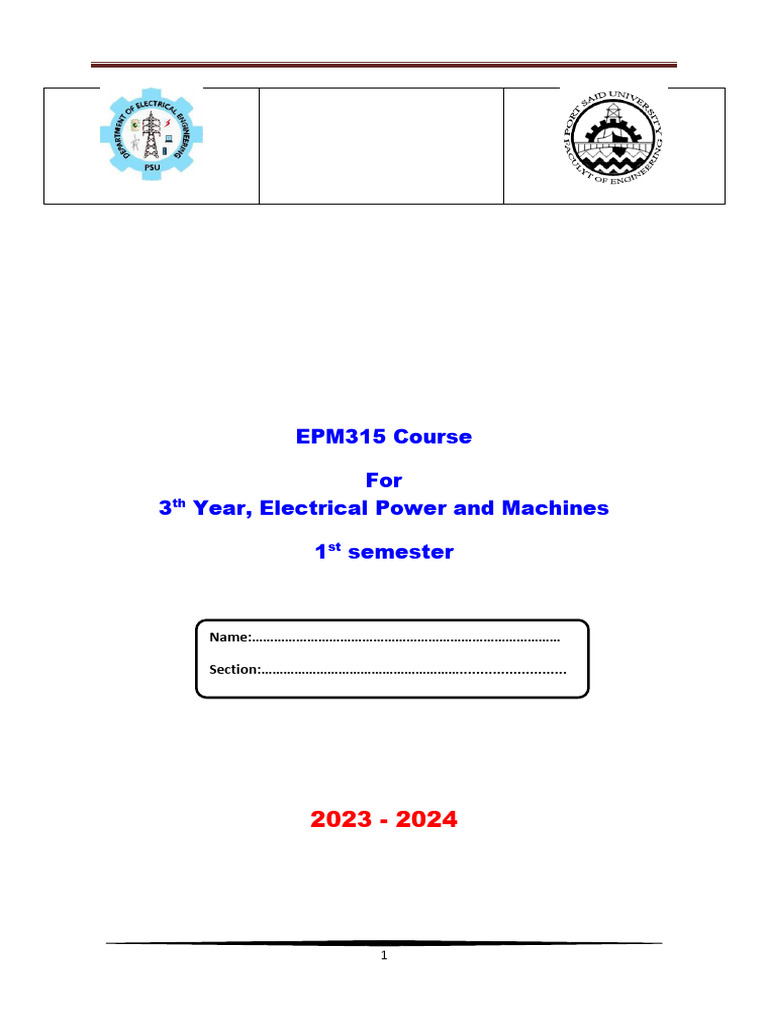 Machines Lab Manual - 1st2023 | PDF | Electric Generator | Electric Motor