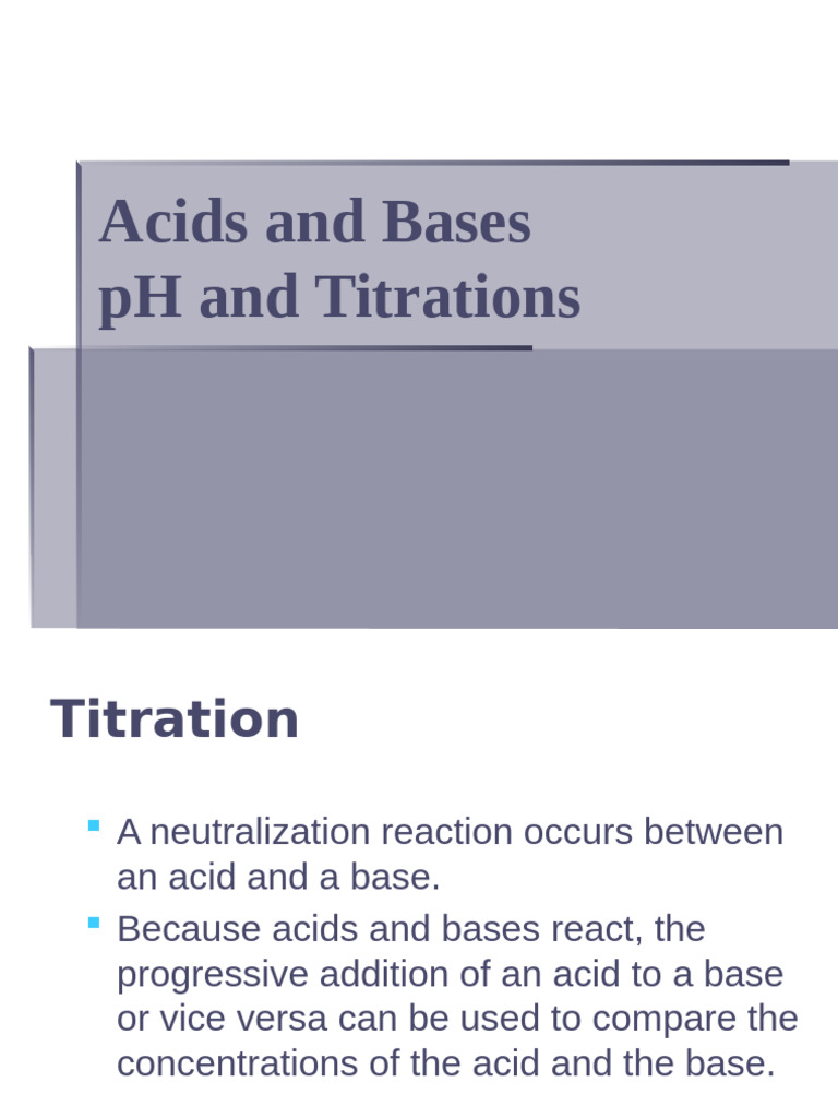 Acid Base Titration | PDF | Titration | Chemistry