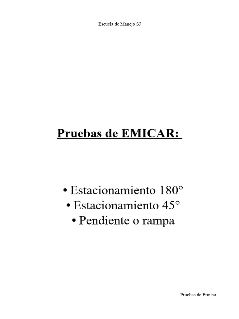 Pruebas de EMICAR, Pasos PDF | PDF | Embrague | Carros deportivos