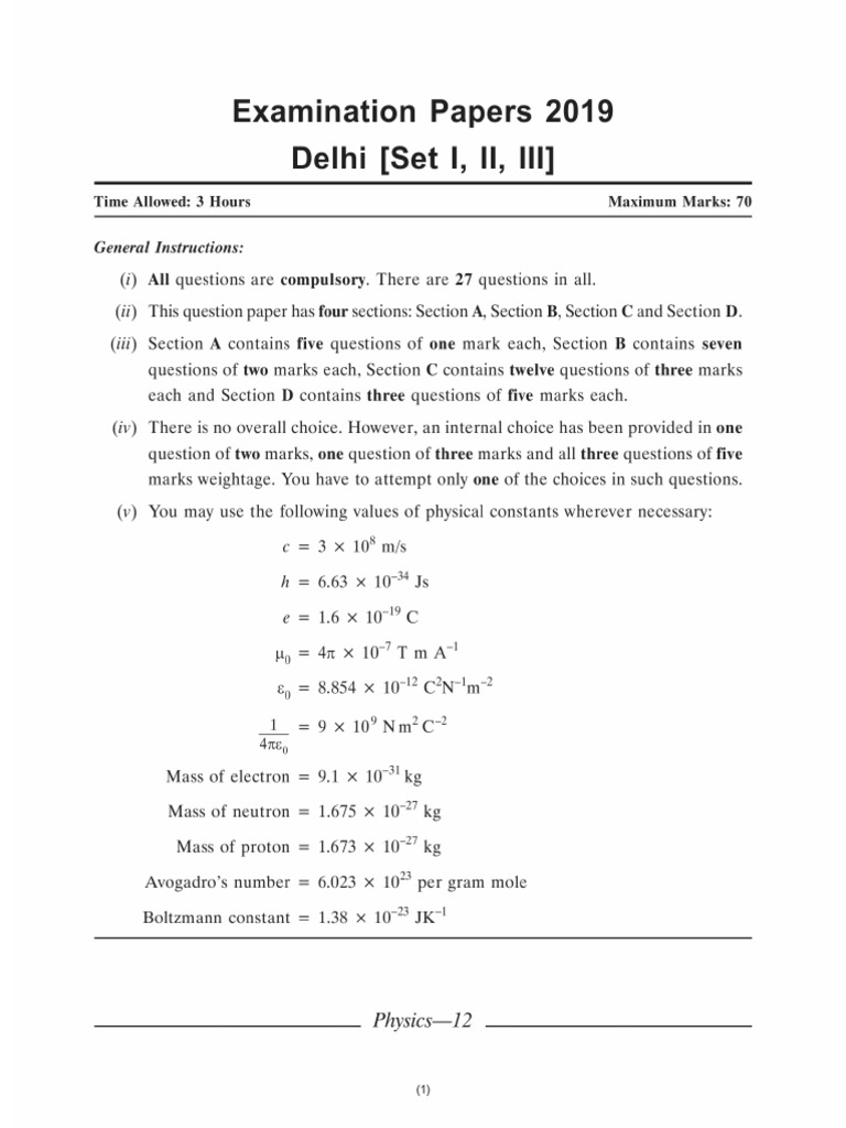 Exam Papers 2019 | PDF
