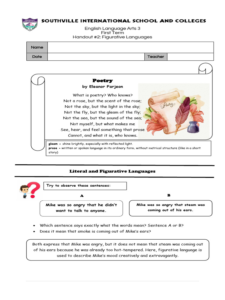 Handout 2_Figurative Languages | PDF | Metaphor