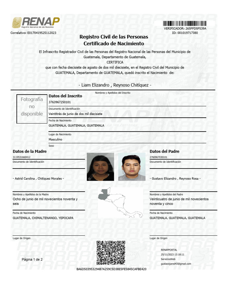 Certificado Liam | PDF | Autenticación