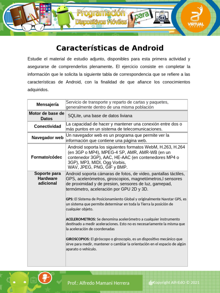 Práctica. Características de Android | PDF | Bluetooth | Android ...