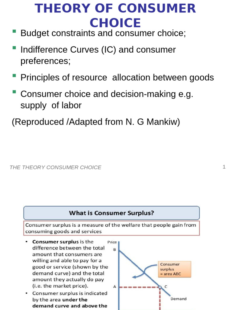 Consumer Theory - Managrial Economics | PDF | Utility | Business Economics