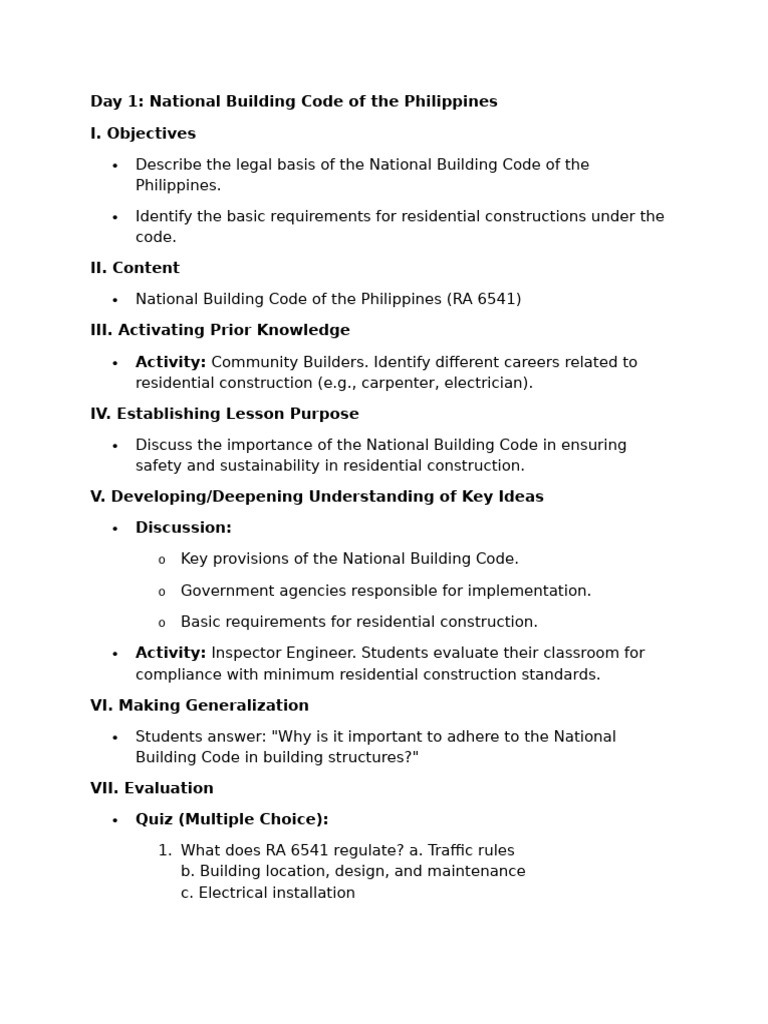 Grade 7 Industrial Arts Overview | PDF | Building Code | Safety