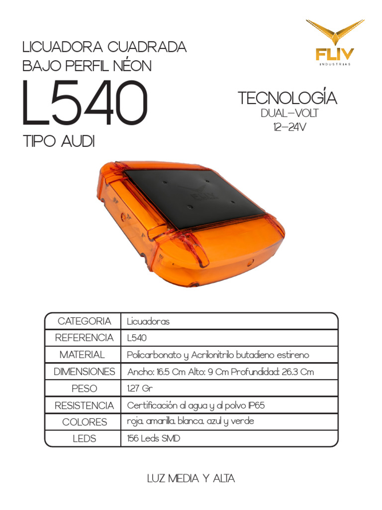 Licuadora Cuadrada Bajo Perfil L540 | PDF