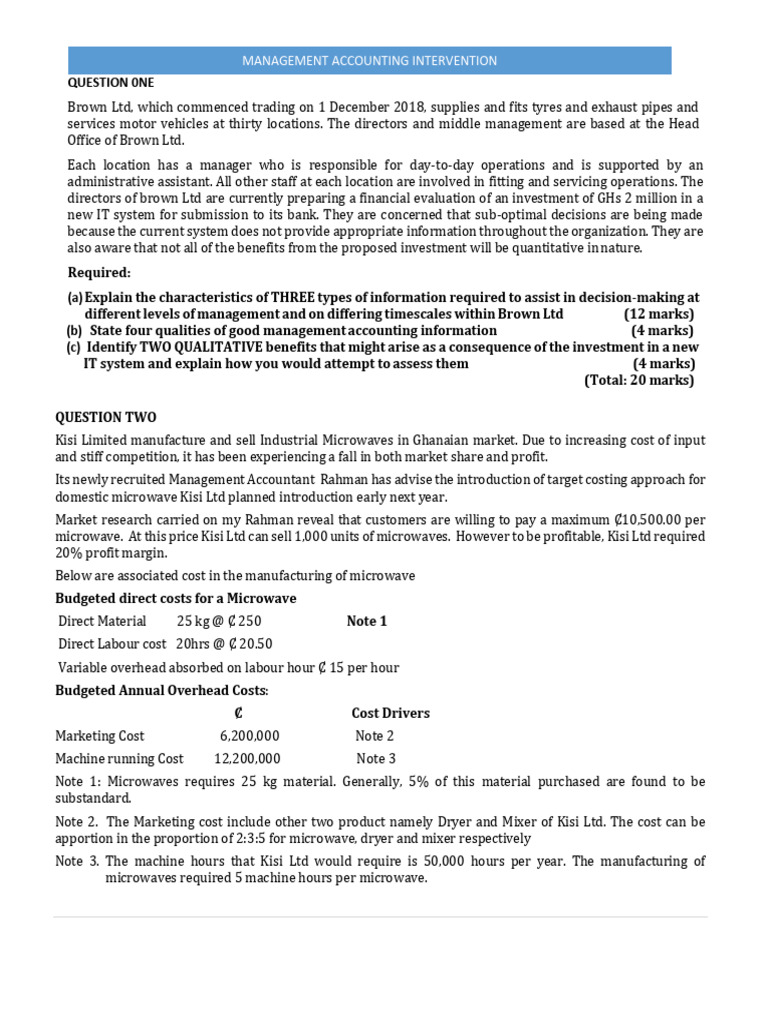 Management Accounting Pdf Management Accounting Cost