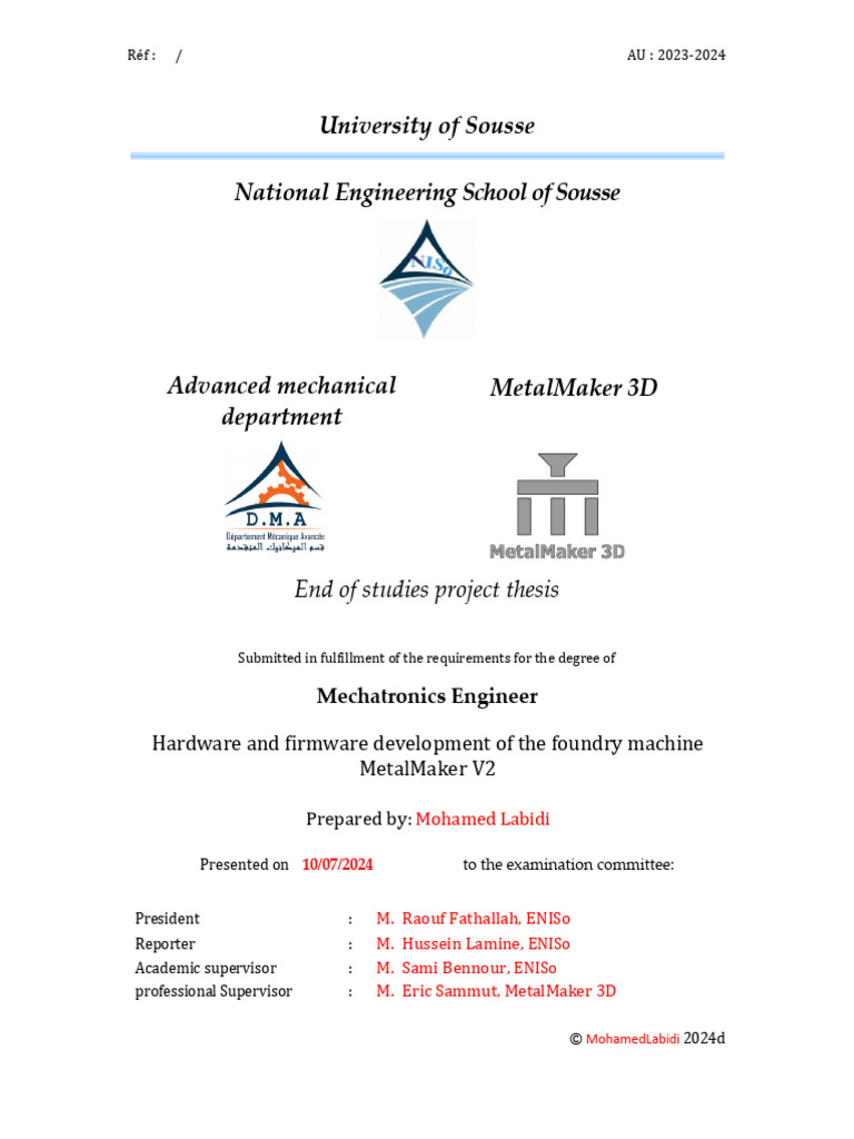 PFE Mohamed Labidi | PDF | Foundry | Microcontroller