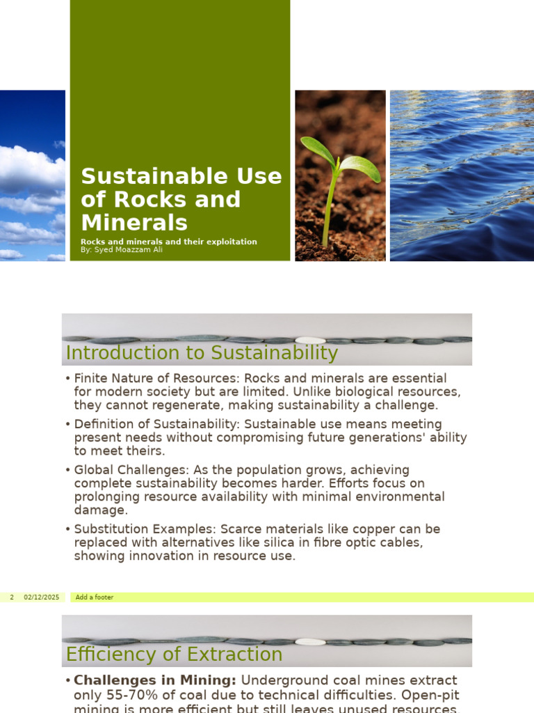 1.5 Sustainable use of Rocks and Minerals | PDF | Mining | Recycling