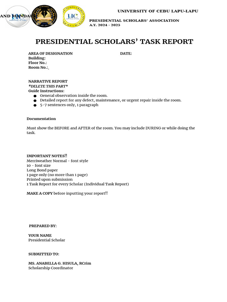 Presidential Scholars' Task Report 2024 | PDF