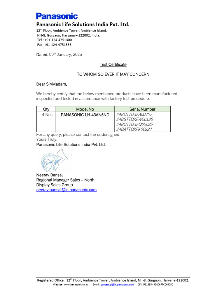 TEST Certificate Technify | PDF