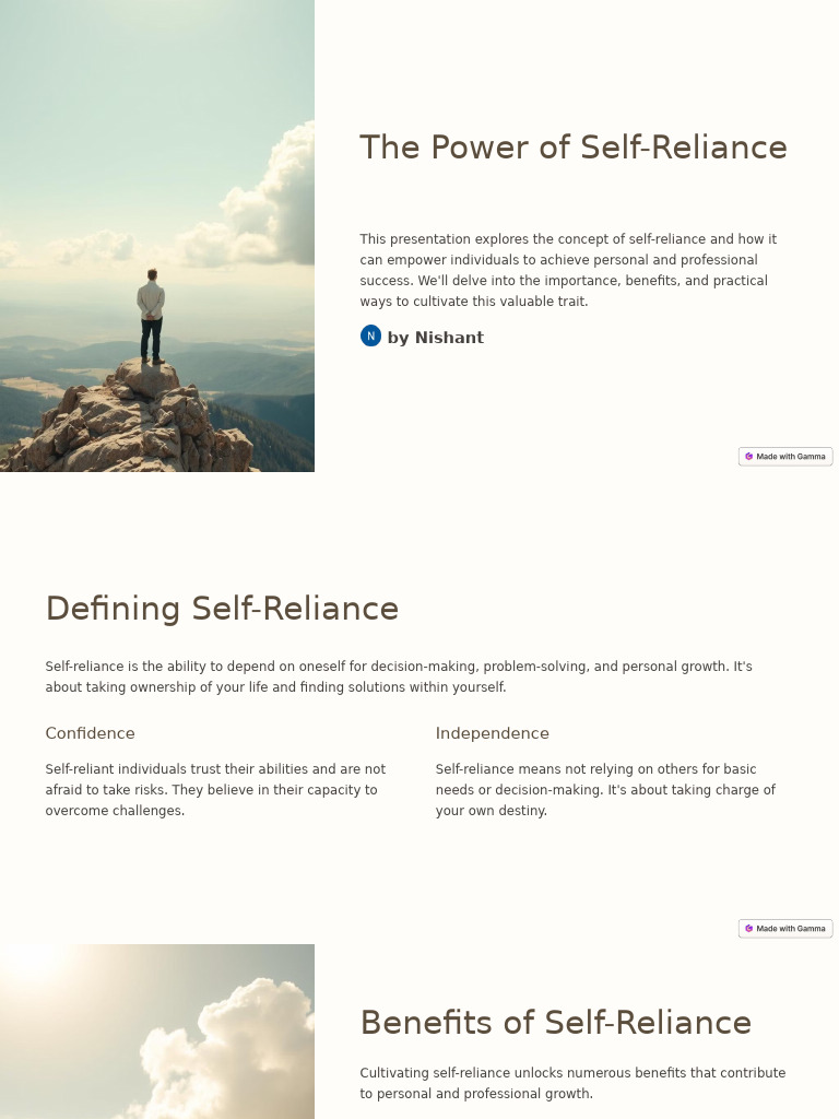Empowering Self-Reliance for Success | PDF | Decision Making ...