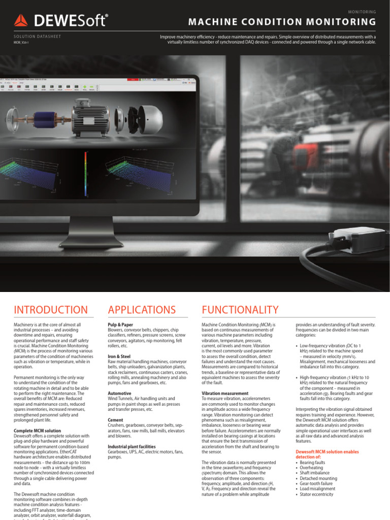 Dewesoft Machine Condition Monitoring Brochure en | PDF | Data ...