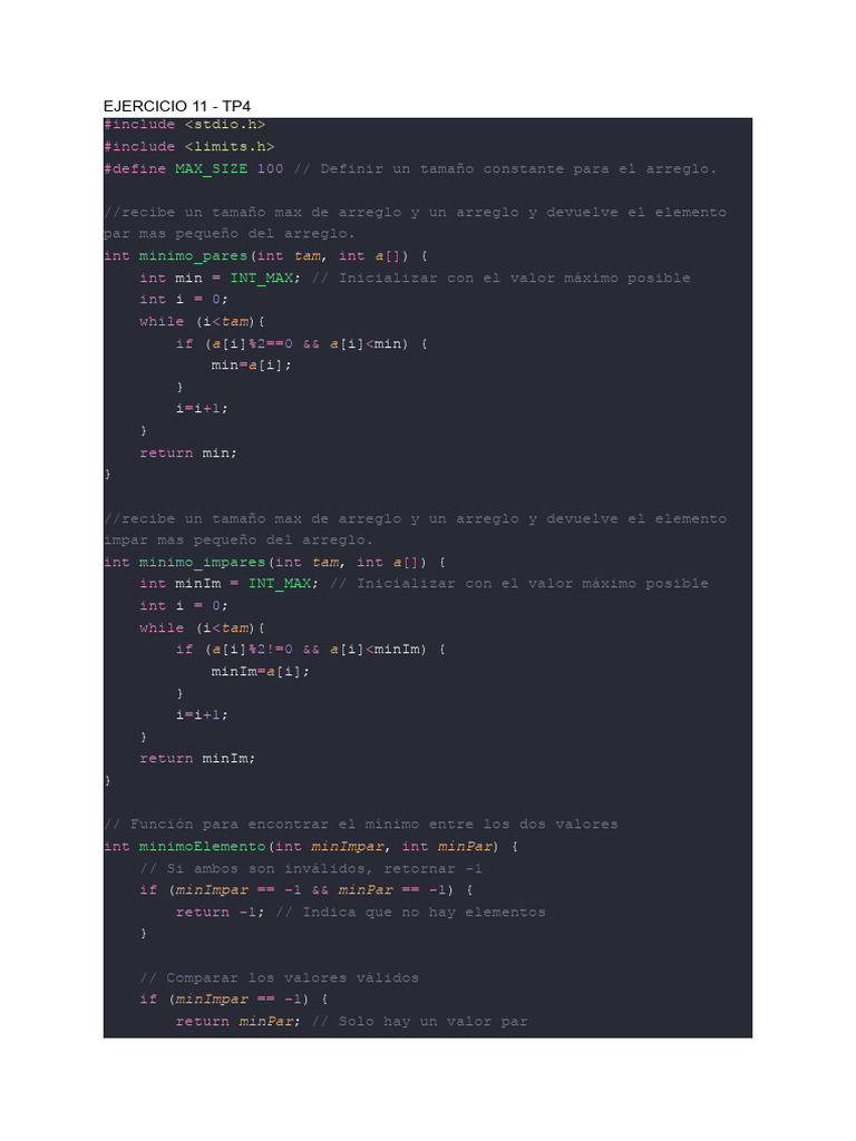 EJERCICIO 11 - TP4 | PDF