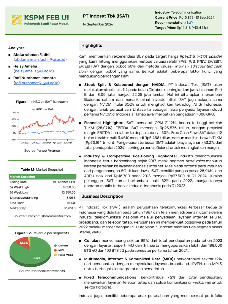 Rekomendasi Beli Saham Indosat | PDF
