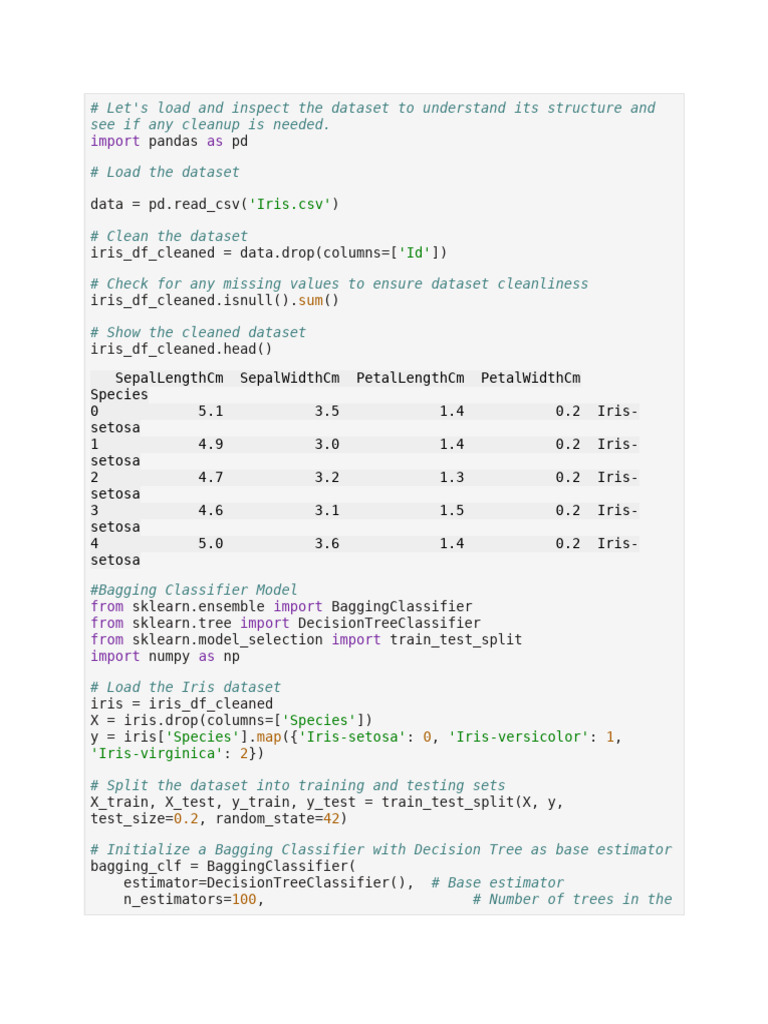 Bagging, Random Forest, Gradient Boost, AdaBoost & PCA | PDF ...