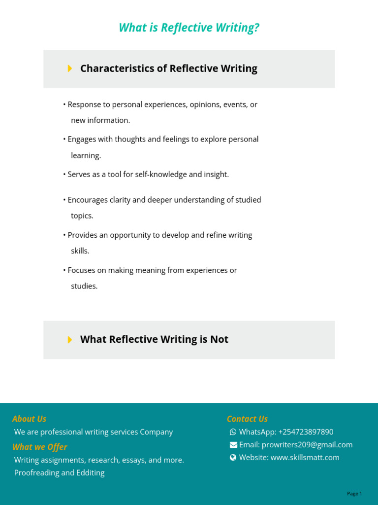 What Is Reflective Writing | PDF