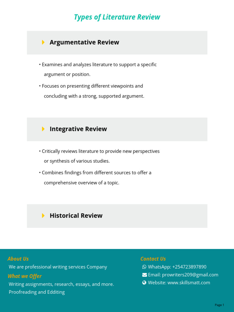 Types of Literature Review | PDF