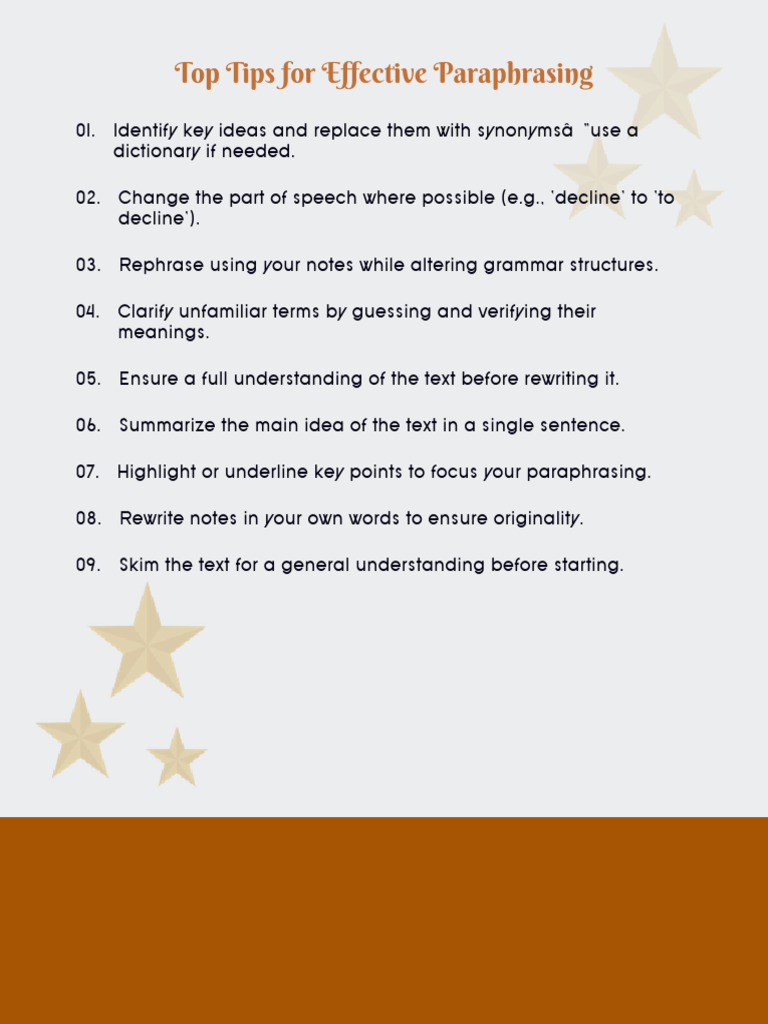 Top Tips for Effective Paraphrasing | PDF