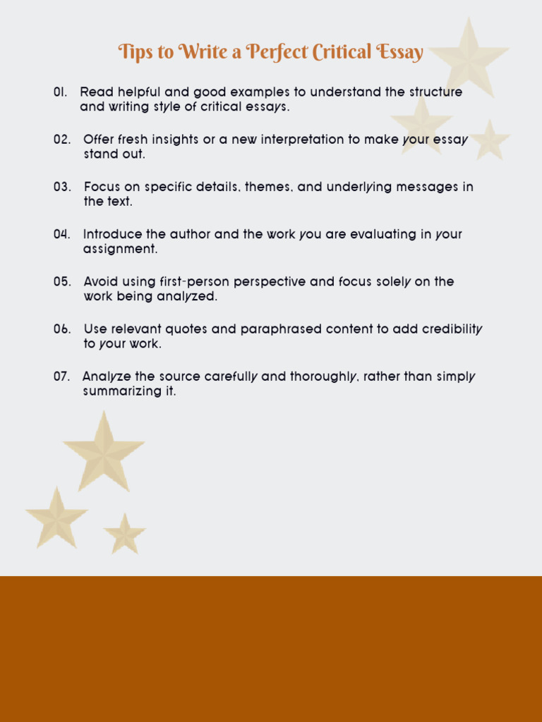 Tips To Write A Perfect Critical Essay | PDF