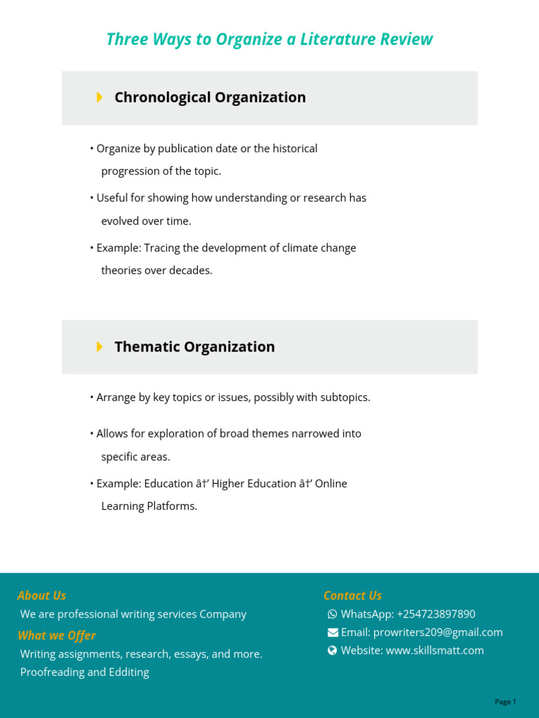 Three Ways to Organize a Literature Review | PDF