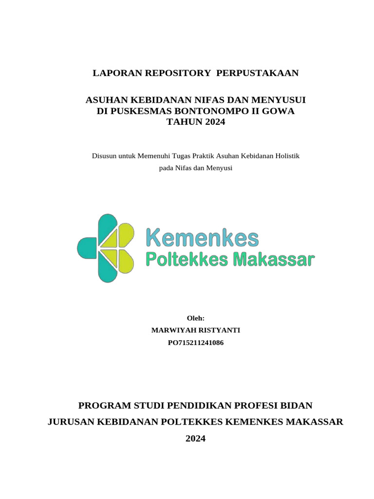 5 Laporan Repository Perpustakaan Stase 5 Nifas Menyusui_marwiyah Ristyanti | PDF