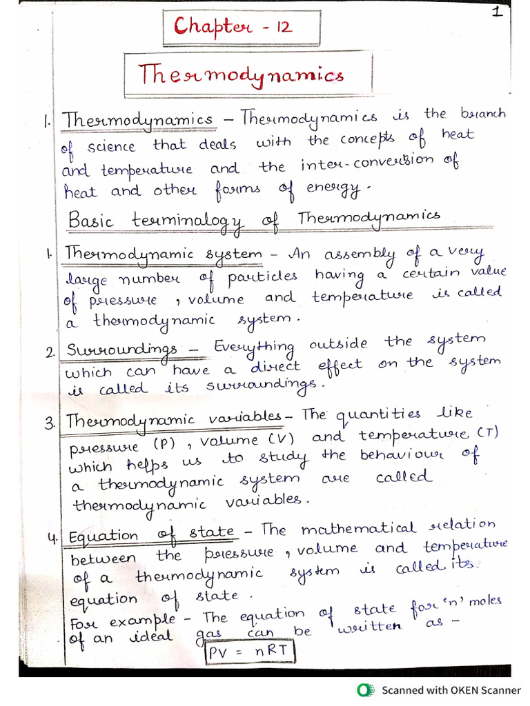 Chapter - 12 Thermodynamics | PDF