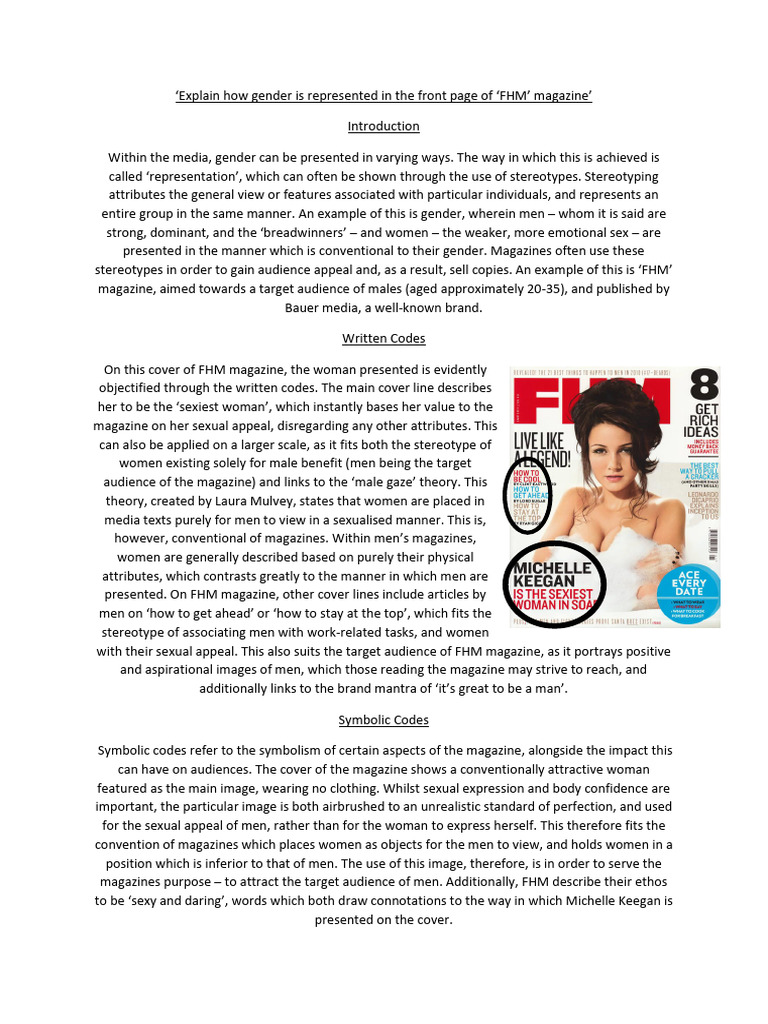 Textual Investigation - Representation in Magazine Front Covers | PDF ...