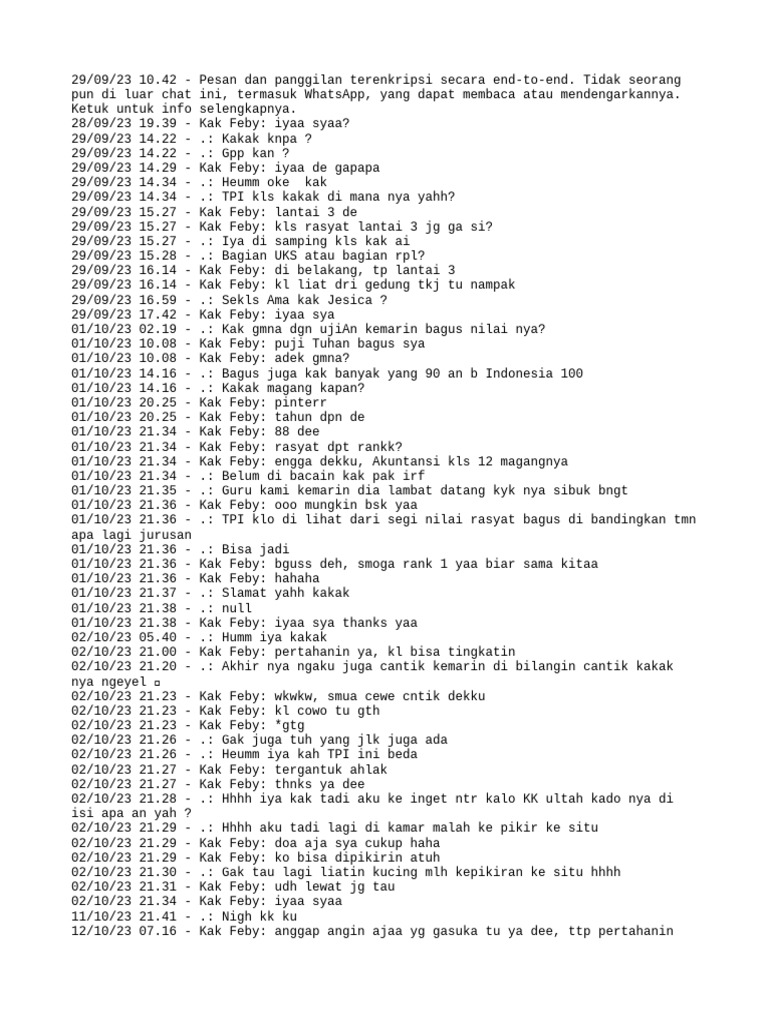 Chat WhatsApp Dengan Kak Feby | PDF