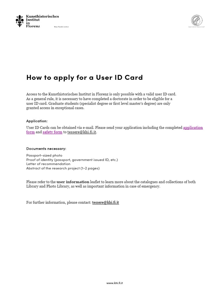 How To Apply For A User ID Card | PDF