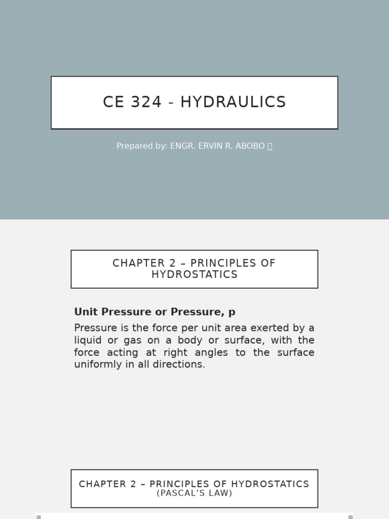 Hydrostatics Principles and Problems | PDF | Pressure | Pressure ...