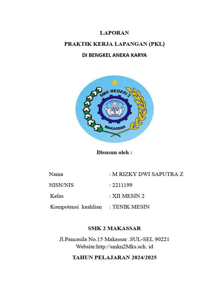 LAPORAN - PKL - RIZKY DWI Revisi | PDF