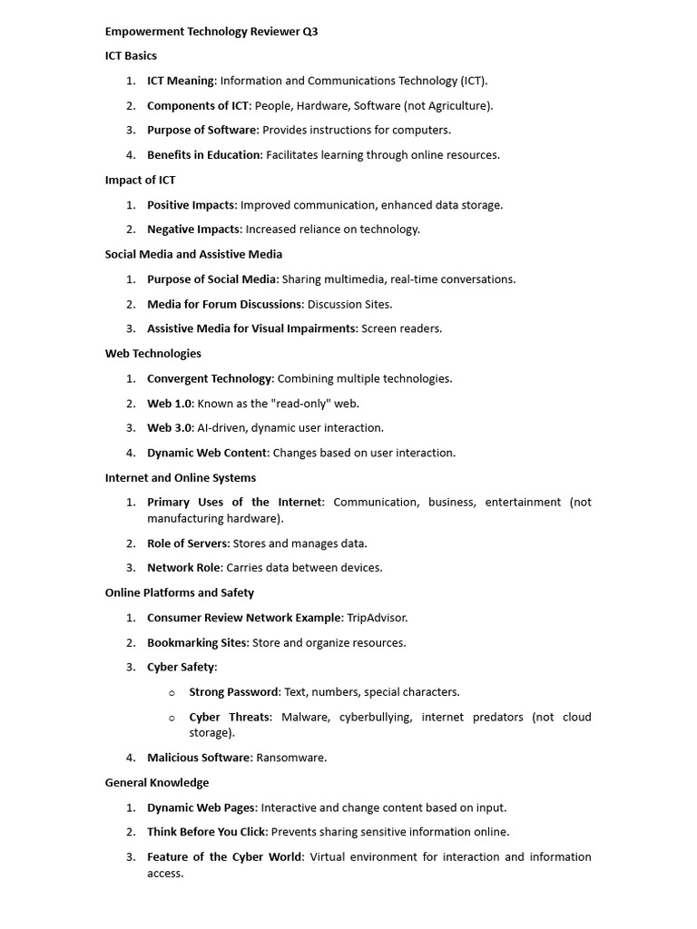 ETECH-Q3-REVIEWER-2025 | PDF | World Wide Web | Internet & Web