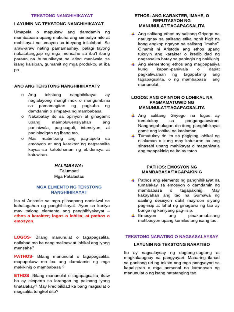 Tekstong Nanghihikayat | PDF